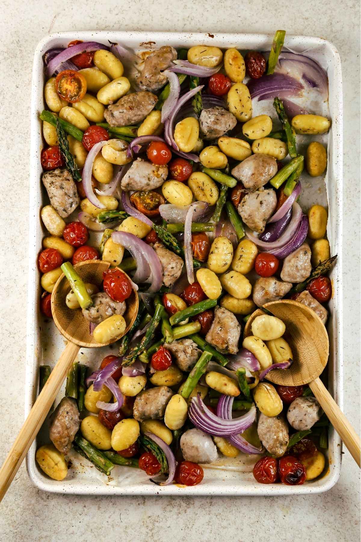 Easy sheet pan gnocchi with sausage and vegetables | The Nutrition Junky